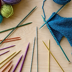 Boye Anodized Aluminum Straight Knitting Needle Set, US Sizes 8, 9, 10, Multicolor