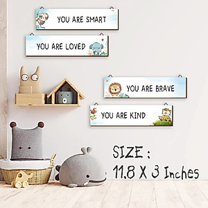 4 Pieces Nursery Room Décor, Baby/children Jungle Room Décor, Boys/girls Room Décor, Cute Animals Nursery Decoration, 11.8 * 3 inches