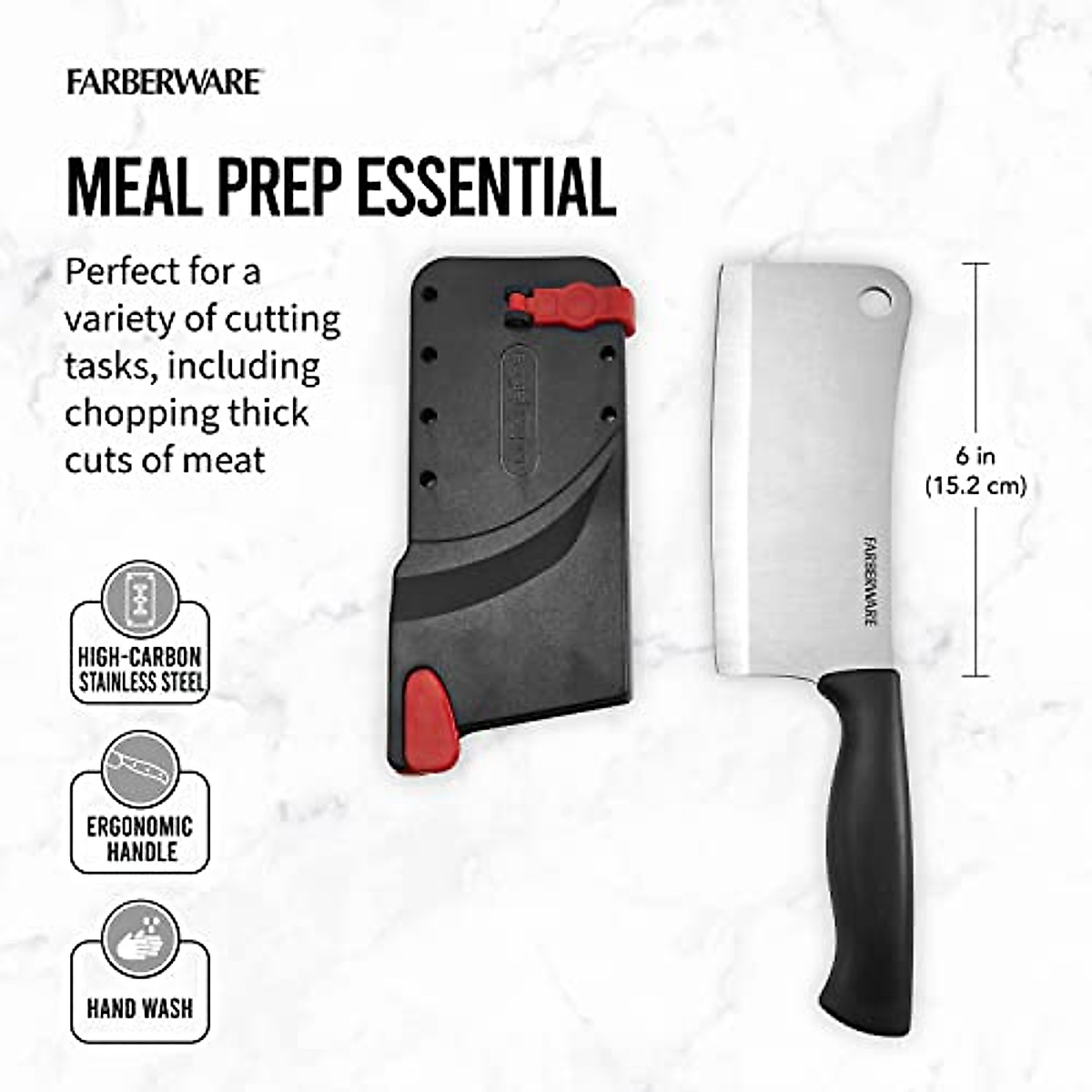 Farberware 5209950 Cleaver Knife, 6-Inch, Black