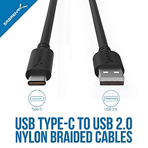 SABRENT 5 in 1 USB C Multi-Port HUB + [3-Pack] 22AWG Premium 3ft USB-C to USB A 3.0 Sync and Charge Cables