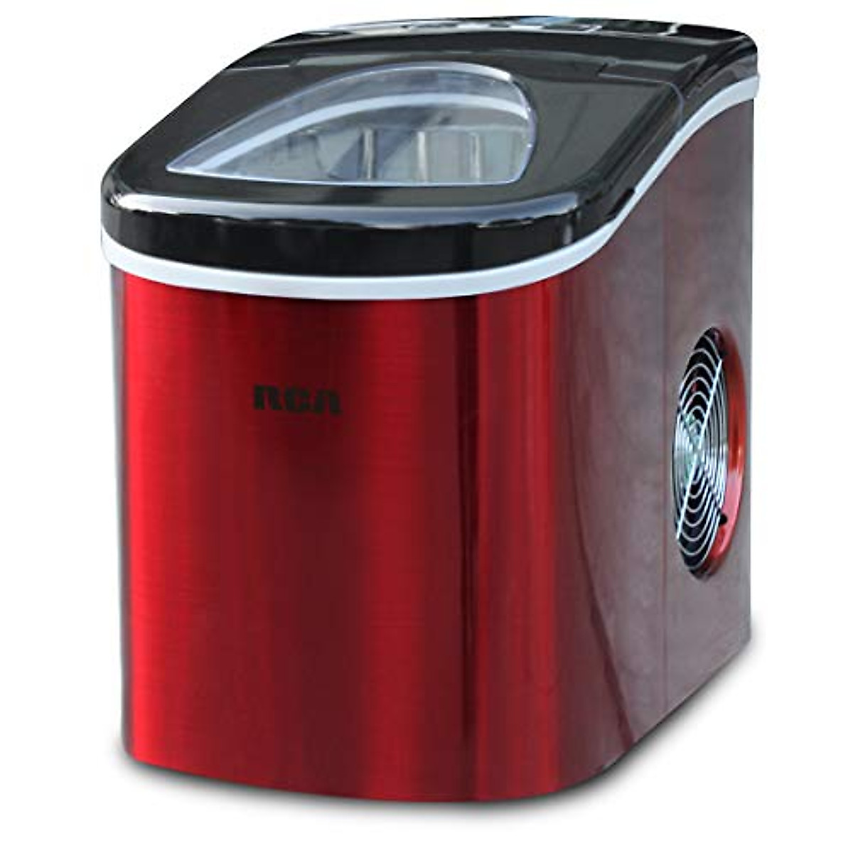 RCA RIC117-SSRED Stainless Steel Ice Maker Medium Red S/S