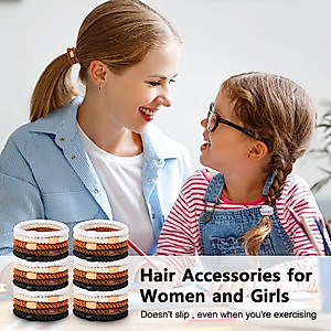 FORENEE Hair Ties No Damage - 30PCS Ponytail Holders - Elastic Hair Ties for Thick Hair - Braided Hair Bands for Women Girls's Hair - Black (Mix)