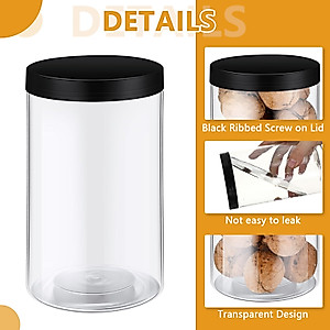 meekoo 12 Pcs 27 Ounce Plastic Jars with Lids PET Airtight Food Storage Container Clear Plastic Mason Jars Wide Mouth Cylinder Container for Meal Kitchen Organizing Spices Butter Cream