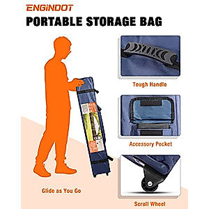 Pop Up Canopy Tent 10’ X 10’, ENGiNDOT Easy Set-Up Outdoor Canopy, Instant Canopy with Sidewall, Water Resistance Camping Canopy for Party/Exhibition/Picnic