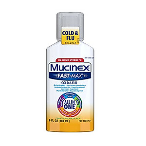 Mucinex Fast-Max Maximum Strength All-in-One Cold & Flu, Orange & Pineapple 6 oz