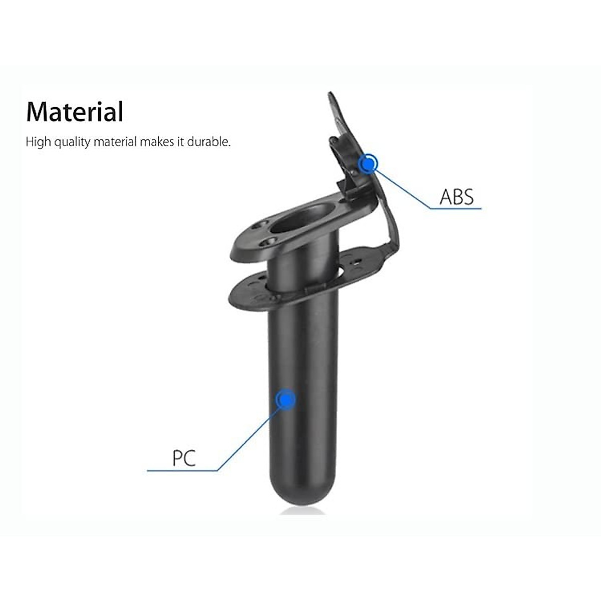 4 Pieces Nylon Fishing Tackle Accessory Tool Fishing Rod Holder Tackle with Cap Cover Gasket for Kayak Boat Canoe