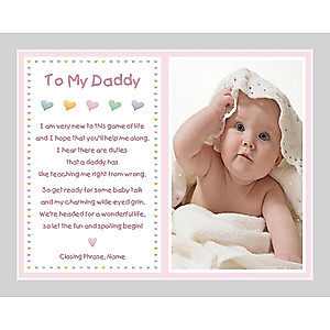 Baby Girl to Daddy Gift for Valentine's Day or Birthday, 8x10 Print Personalized with Name and Photo