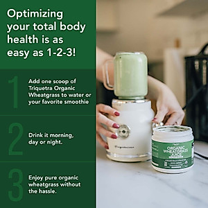 Organic Wheatgrass Juice Powder - Organic, Grown in Volcanic Soil of Utah - Raw BioActive Form, Cold-Pressed Then CO2 Dried, 20:1 Concentrate Juice Extract - Unflavored (5.3 oz – 50 Servings)