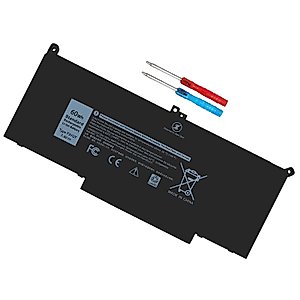 F3YGT 7480 DM3WC Battery for Dell Latitude 7480 7390 7280 7290 7380 7490 E7280 E7480 E7490 12 7000 13 7000 14 7000 Series P73G P73G002 P29S002 ODM3WC DM6WC 2X39G KG7VF 451-BBYE 453-BBCF f3ygt 60WH