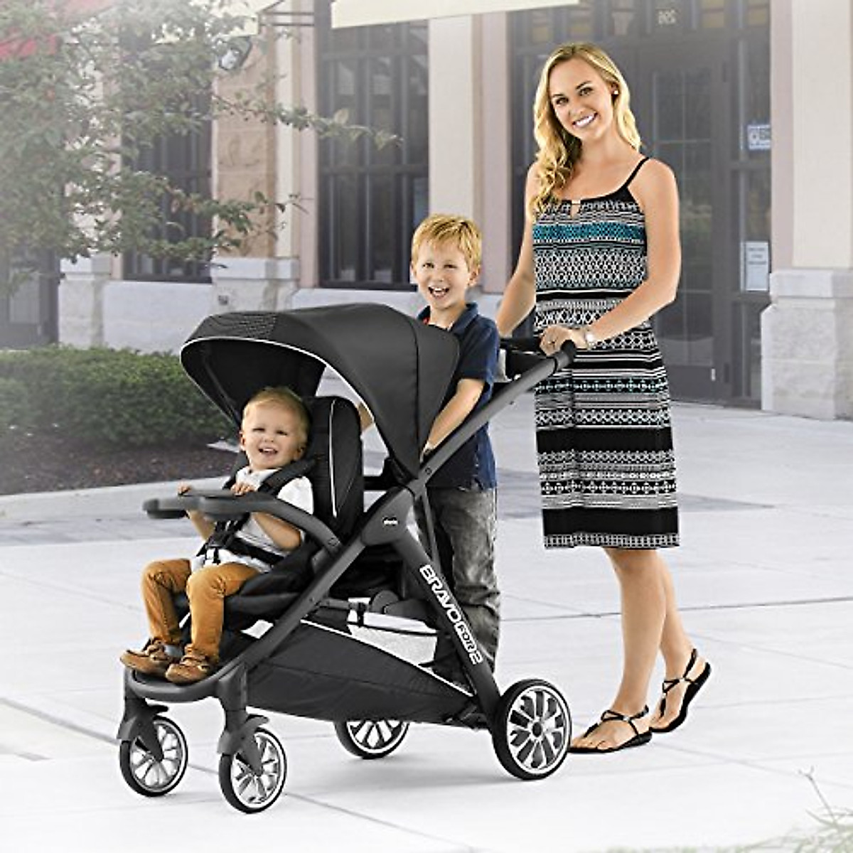 Chicco BravoFor2 LE Standing/Sitting Double Stroller - Crux | Black