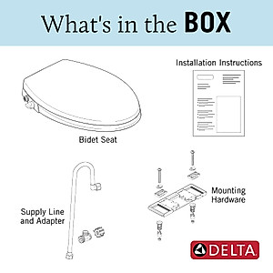 DELTA FAUCET -faucet Refresh Elongated Bidet Toilet Seat, Bidet Attachment for Toilet, Bidet Sprayer, Toilet Water Spray, White 833004-WH