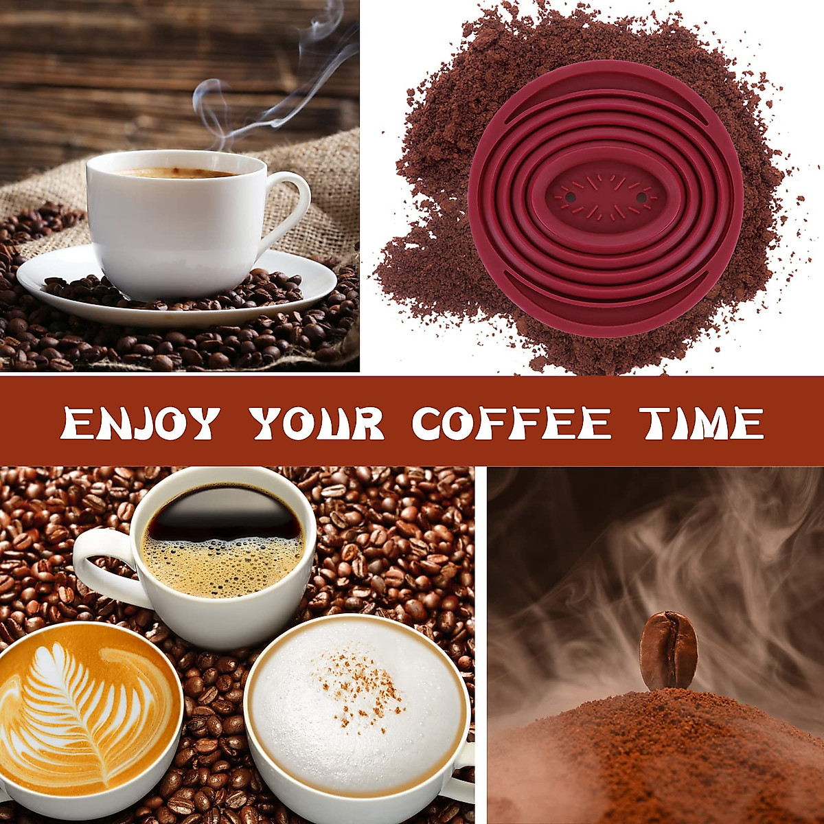 2 Pieces Collapsible Pour Over Coffee Dripper, Portable Camping Pour Over Coffee Maker, Reusable Silicone Pour Over Coffee Filter for Backpacking Hiking Camping Home Office