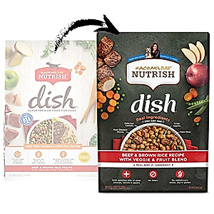 Rachael Ray Nutrish Dish Premium Dry Dog Food, Beef & Brown Rice Recipe with Veggies, Fruit & Chicken, 11.5 Pound Bag