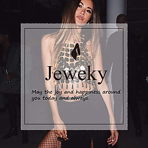 Jeweky Boho Sequins Bra Chain Gold Crop Top Body Chains Backless Beach Nightclub Rave Body Accessories Jewelry for Women and Girls