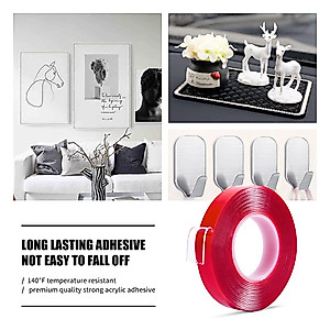 Maxwel Manufacturing Double Sided Tape Heavy Duty - 1/2" 10' Transparent Strong Adhesive Removable Double Sided Mounting Tape for Home Decor,Wall Decor,Room Decor,Office Decor(Pack of 1 Roll)