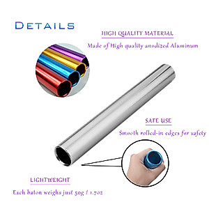 XMWangzi Aluminum Track Field Relay Batons, Race Equipments for Running Race Team, Suitable for Outdoor Sports Practice Athlete, Corrosion Resistant High Strength Smooth Surface