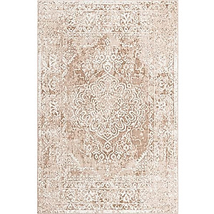 Unique Loom Oxford Collection Area Rug - Bodleian (6' x 9' Rectangle, Beige/Ivory)