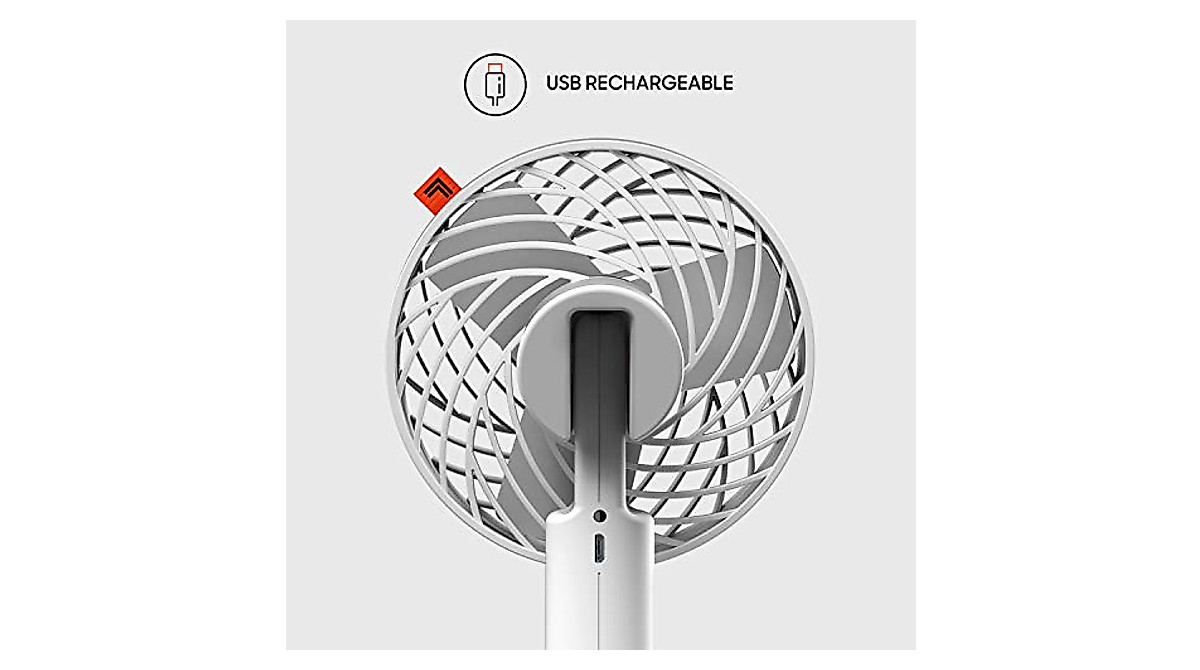 Sharper Image Rechargeable Personal Fan - Portable Cooling, 3 Speeds