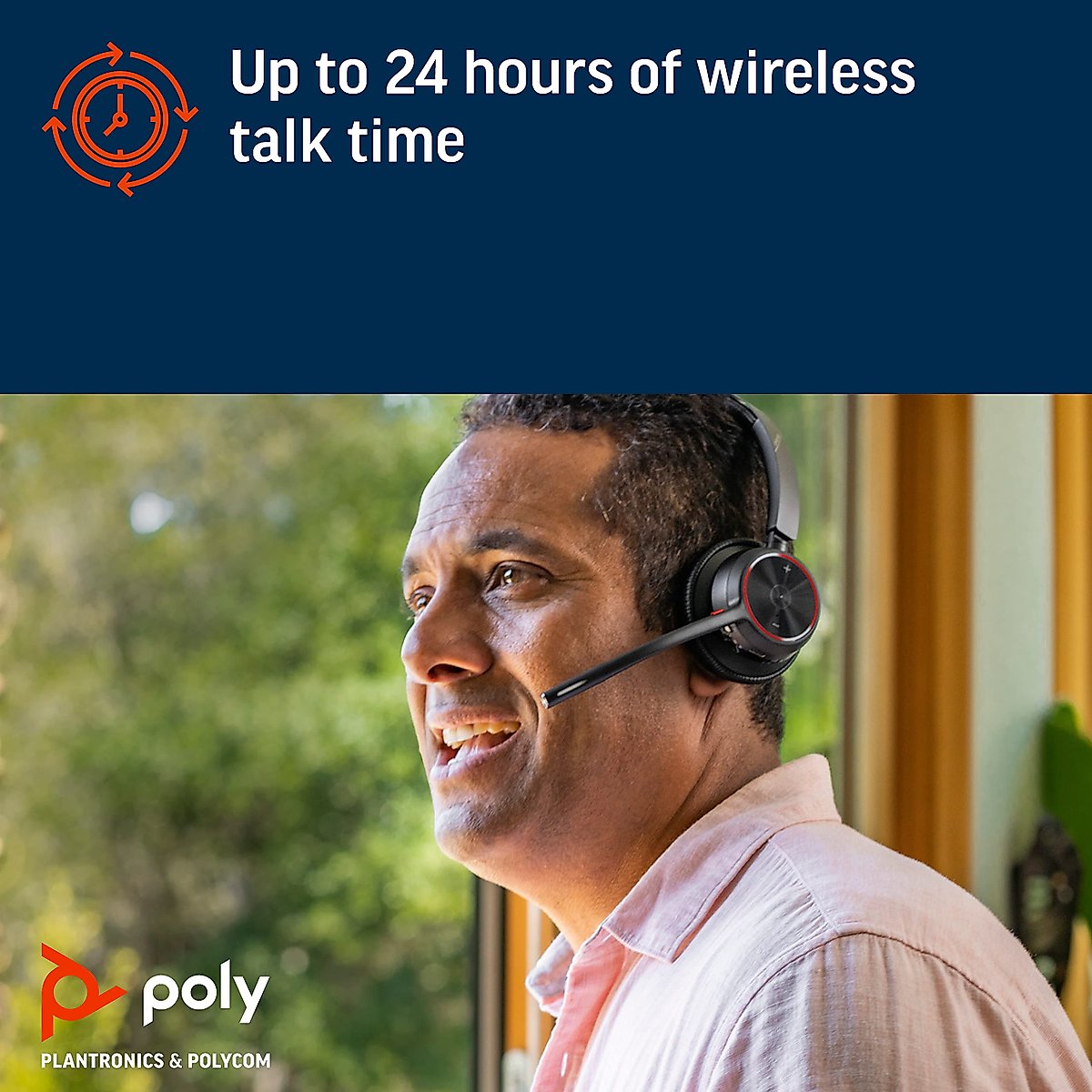 Poly - Voyager 4310 UC Wireless Headset (Plantronics) - Single-Ear Headset with Boom Mic - Connect to PC/Mac via USB-A Bluetooth Adapter, Cell Phone via Bluetooth - Works with Teams, Zoom & More,Black