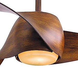 Minka Aire F803DL-DK Artemis - Smart Ceiling Fan with Light Kit in Transitional Style - 15.5 inches tall by 58 inches wide, Finish Color: Distressed Koa, Blade Color: Distressed Koa