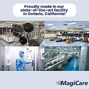 MagiCare Made in USA Masks - Black Face Masks Disposable - Premium 3 Ply Face Mask for Adults - Comfortable, Soft, Breathable - Black Face Masks Disposable Made in USA - 50ct Box