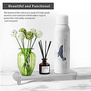 Pohido Quick Dry Sink Caddy Set with Water-Absorbing Stone Tray - Ideal Organizer for Kitchen and Bathroom Sinks, Effortless and Fast Drying Solution for Modern Home Countertops(Grey)