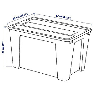 I-K-E-A SAMLA Transparent Box with Lid, Clear 22 ½x15 ¼x11 Inches 12 Gallon