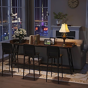 madeslves Rustic Industrial Console Table, Sofa Table, Accent Furniture for Hallway, Living Room, Entryway for Space-Saving & Lower Storage Shelf (70 inch, Brown)