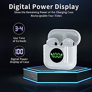 DAFO Wireless Earbuds Bluetooth 5.1 Headphones with Charging Case Built in Mic in Ear Earbuds IPX5 Waterproof Earbuds for iPhone/Android Power Display