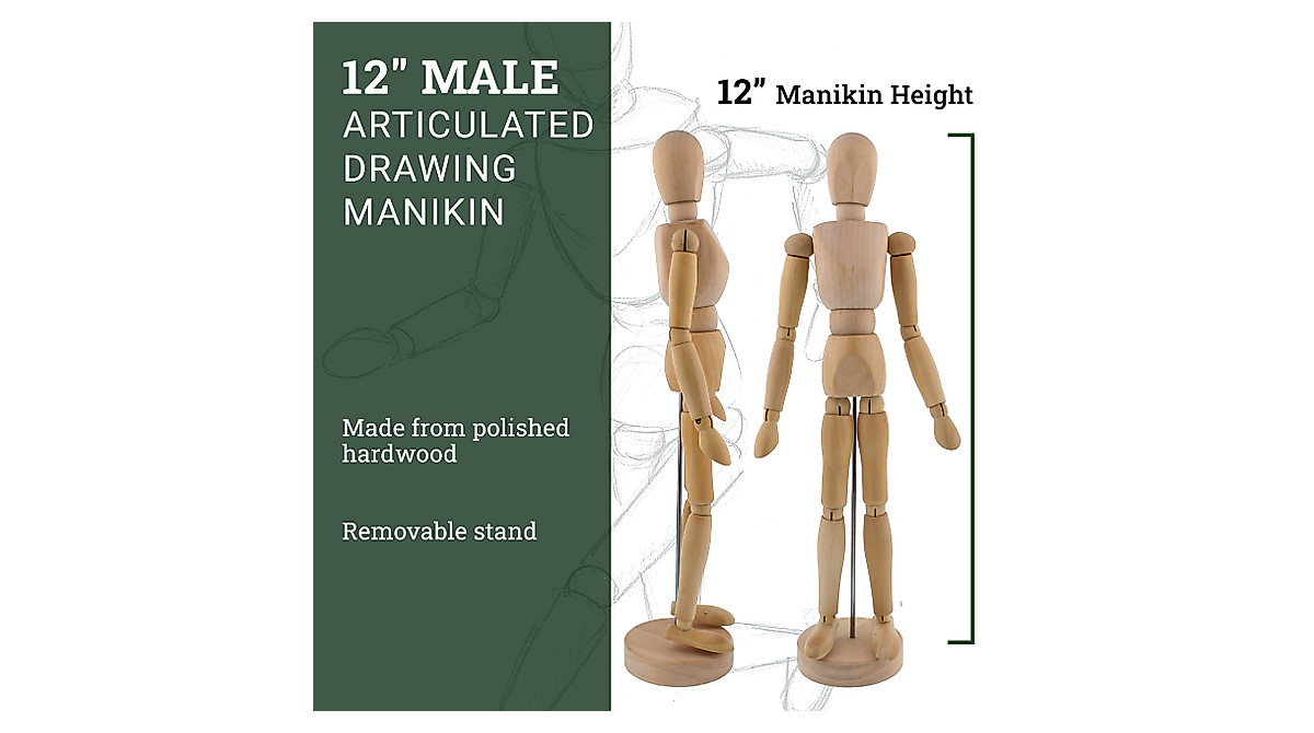 12" Artist Drawing Manikin - Flexible & Articulated