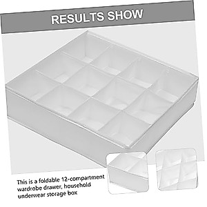 Zerodeko 1pc Underwear Storage Box Bra Organizer Foldable Storage Bin Desk Dividers Dresser Drawer Divider Collapsible Storage Boxes Makeup Storage Drawers 12 Cells Underwear Organizer Sock
