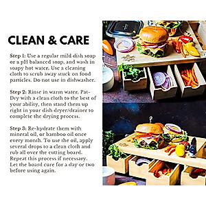 ecozoi Bamboo Cutting Board with 4 Slide Out Drawers with 4 Bamboo Lids for Easy Storage, Non Slip Meal Prep Station, Chopping Board, Wooden Butcher Block with Juice Groove and 2 Bonus Graters