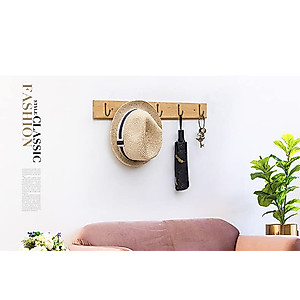 Aufuga Decorative Wall Hook Robe Small Hanger Iron Hooks Single Rustic Hooks Hanging Hat Key Holder Wooden for Coat, Bag (20 pcs Black+10 Golden+10 Bronze)