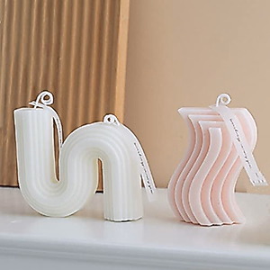 2 Pcs Aesthetic CandlesS Shape，U Shaped Candle Minimalist Geometric Shaped Candles Soy Wax Scented Candle Art Decorative Handmade for Wedding Christmas Birthday Gift
