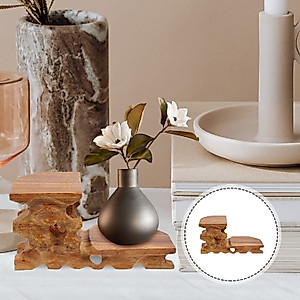 Abaodam flower pot ornament base plant trays for pots wood Planter Stands flower pot rack plant saucers wooden planter risers plant stand buddha statue wooden base Green