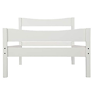 SOFTSEA Twin Size Platform Bed Frame, Wood Kid's Bed Frame with Headboard and Footboard, Mattress Foundation No Box Spring Needed (White)