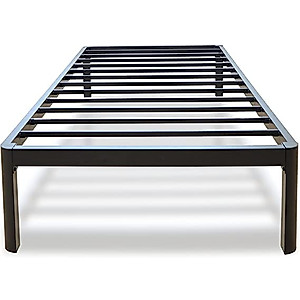 Yitong Angel Twin XL Bed Frame with Round Corner Edge Legs, 14 Inch Tall 3500 lbs Heavy Duty Metal Platform Bed Frame Twin Size, No Box Spring Needed/Noise Free/Non-Slip/Steel Slat Support