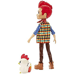 Mattel Enchantimals Redward Rooster Doll with Clunk Figure, 6-inch Small Doll with Removable Shirt & Accessories