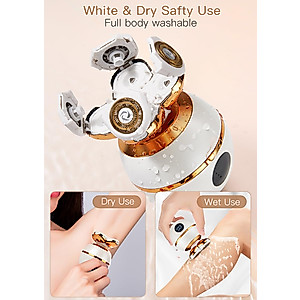 Electric Razors for Womens Legs, 5D Women Facial Hair Removal, Rechargeable Face Shaver for Bikini Face and Body, 5 in 1 Wet and Dry Hair Trimmer, Waterproof, Painless Hair Remover