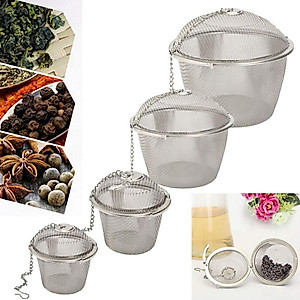 4 Size Stainless Steel Tea Strainer Infuser Tea ball Locking Ball Tea Spice Mesh Herbal Ball Cooking tools With Chain