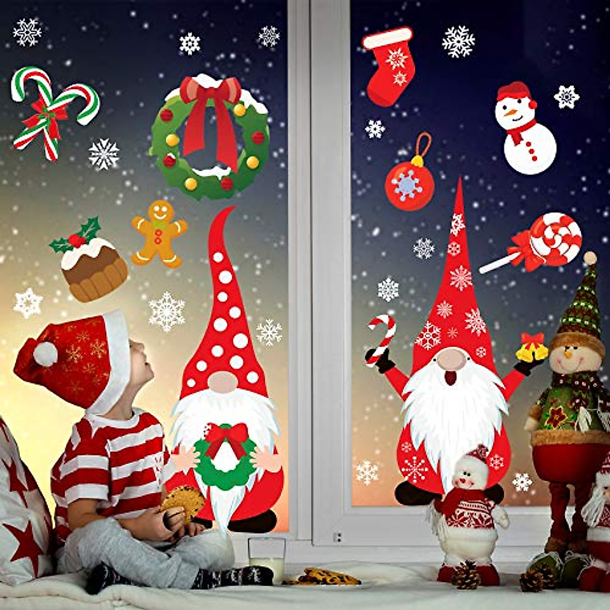 Funnlot Christmas Window Clings Christmas Window Clings 316PCS Christmas Window Stickers Christmas Window Decals 8 Sheets Christmas Window Decorations Window Clings for Glass Windows