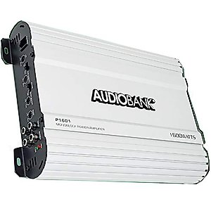 Audiobank Monoblock 1600 WATTS Amp Class AB Car Audio Stereo Amplifier P1601 Heavy-Duty Aluminum Alloy Heatsink, Class A-B Operation Remote On/Off Circuit