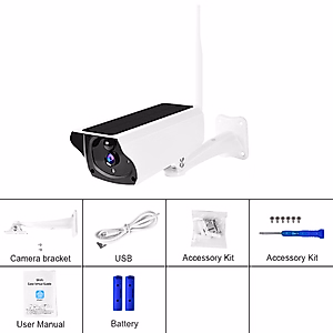 EKAT Security Camera Outdoor, Wireless Outdoor Cameras for Home Security, Solar Security Camera, 2.4Ghz WiFi, Motion Detection, Night Vision, IP66 Waterproof, Solar Charging