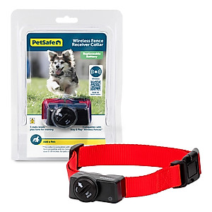 PetSafe Wireless Pet Fence Containment System Receiver Collar Only for Dogs and Cats Over 8 lbs., Waterproof with Tone and Static Correction - from The Parent Company of Invisible Fence Brand