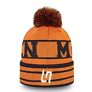 F1 McLaren 2022 Team Lando Norris #4 Bobble Cuff Beanie Hat Orange