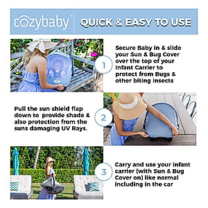 Summer Cozy Cover Sun & Bug Cover (Rhapsody Purple) - The Industry Leading Infant Carrier Cover Trusted by Over 2 Million Moms Worldwide for Keeping Your Baby from Mosquitos, Insects & The Sun
