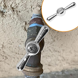 VIDABTE 01-5095 Hose Bibb Sillcock Tee Handle, Metal External Hose Faucet tee Handle, 16 Point Broach Faucet Switch (Silver - 2 pcs)