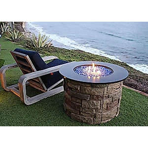 Exotic Fire Glass | Cobalt Blue Reflective Fire Pit Glass | 25 Pound Bag | Small 1/4 Inch Glass Size | Perfect for Any Natural Gas or Propane Outdoor Fire Pit