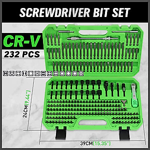 SWANLAKE 232PCS Ultimate Screwdriver Bit Set,Chrome Vanadium Steel Driver Bit Set, Includes Security Bits,Nut Driver, Ratchet Wrench and Bits Holder