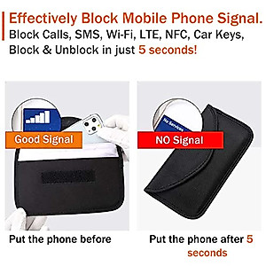 ONEVER Signal Blocking Bag, GPS RFID Faraday Bags for Phones Faraday Bag Pouch Shield Cage Wallet Phone Case for Cell Phone Privacy Protection Car Key FOB, Anti-Tracking Anti-Spying (1 Pack)